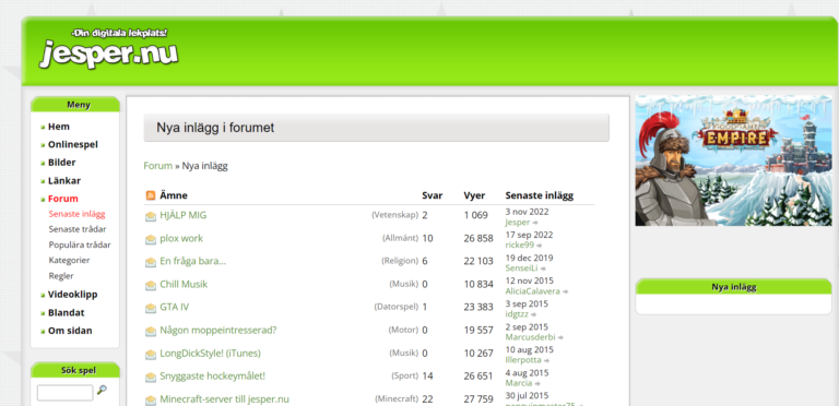 Jesper.nu - Ett roligt forum för ungdomar
